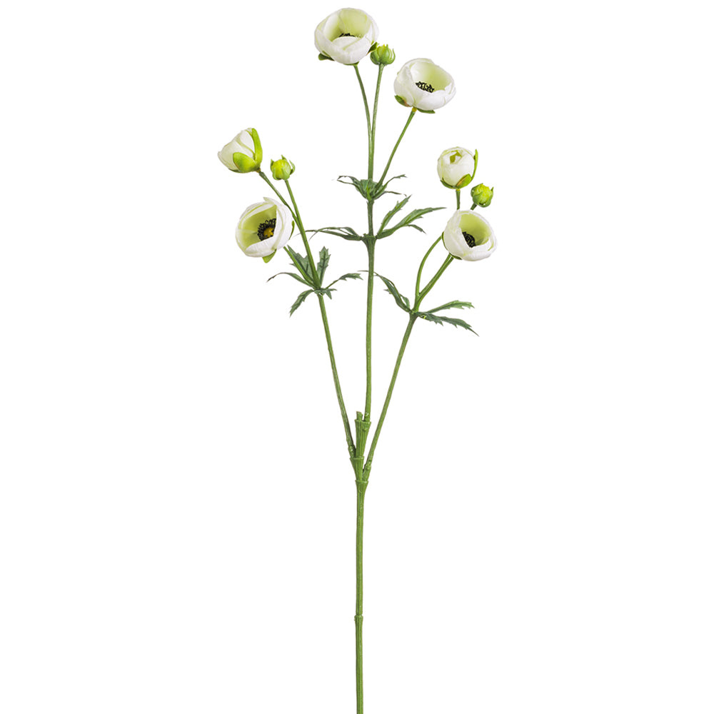 25" Silk Mini Ranunculus Flower Stem -Cream | Ranunculus Stem — Silks ...