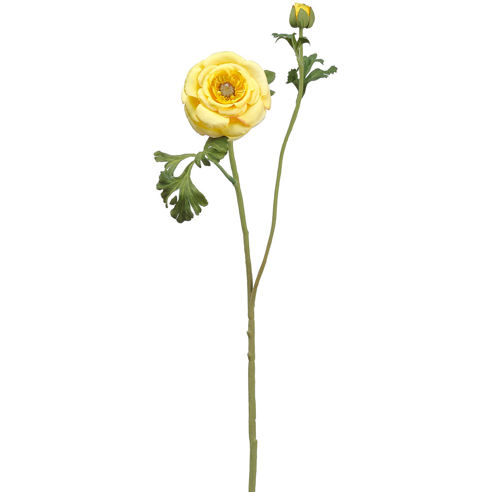 28" Ranunculus Silk Flower Stem -Yellow | Ranunculus Stem — Silks Are ...