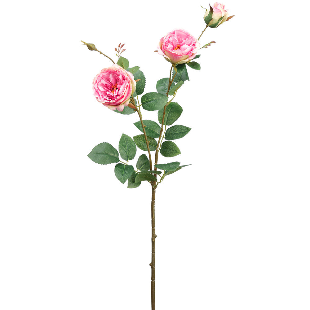 25.5" Rose Silk Flower Stem -Pink | Rose Stem | SilksAreForever.com ...