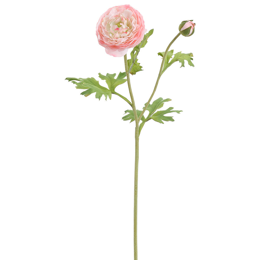 22" Real Touch Ranunculus Silk Flower Stem -Pink | Ranunculus Stem ...