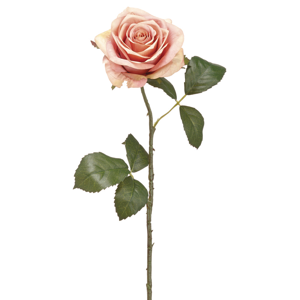 21.5" Silk Rose Flower Spray -Pink/Mauve | Rose Stem — Silks Are Forever