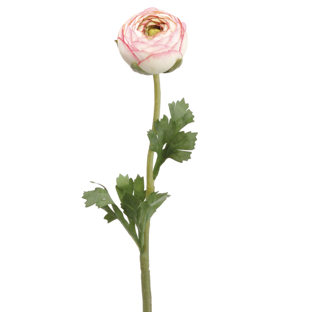 20" Ranunculus Silk Flower Stem -Pink/Cream | Ranunculus Stem — Silks ...