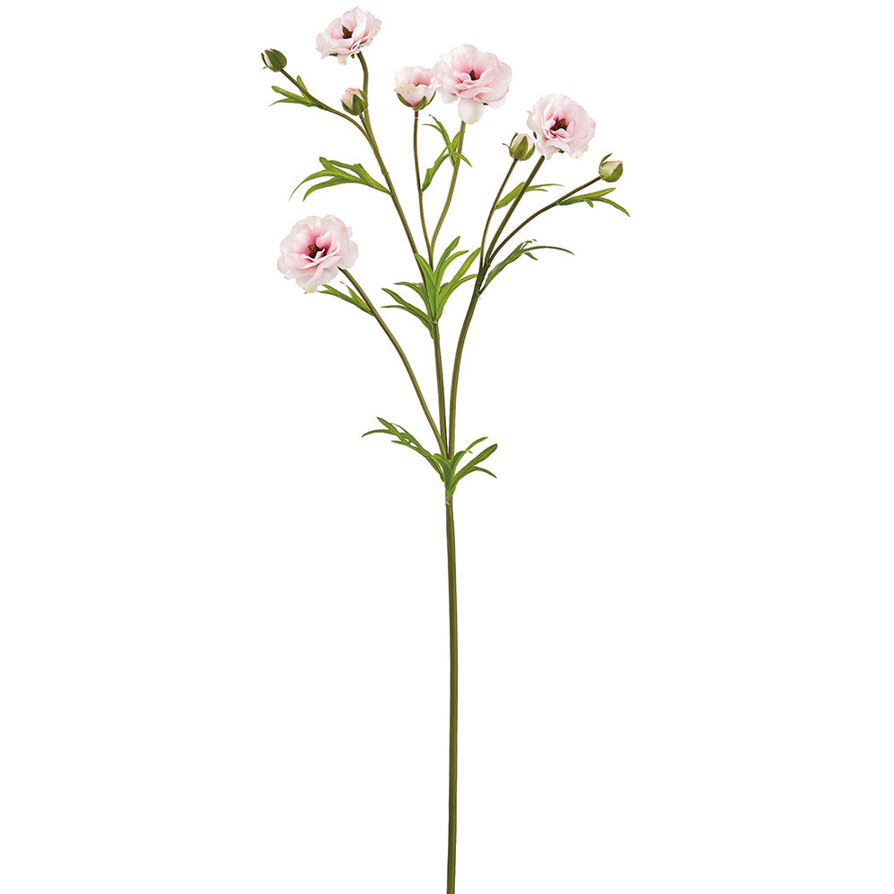 28" Real Touch Ranunculus Silk Flower Stem -Blush/Pink — Silks Are Forever