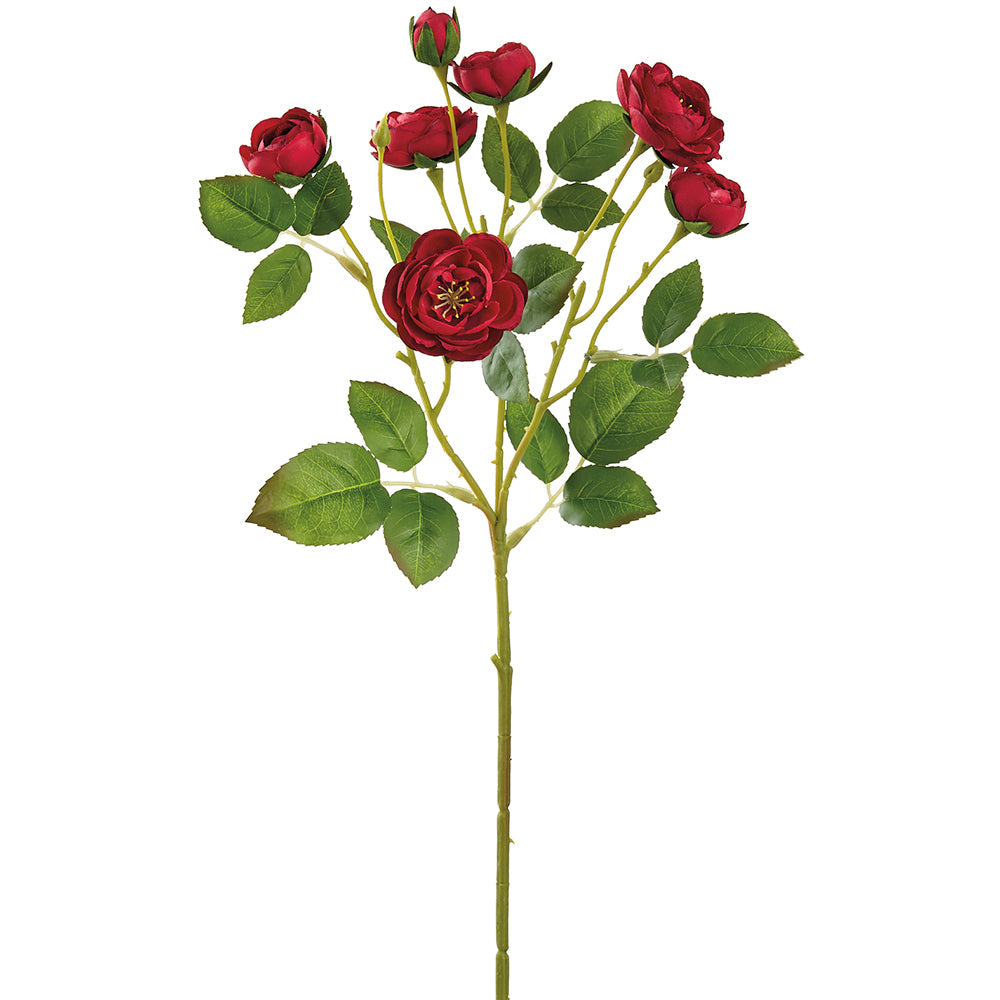 18.5" Mini Rose Silk Flower Stem -Red | Rose Stem — Silks Are Forever