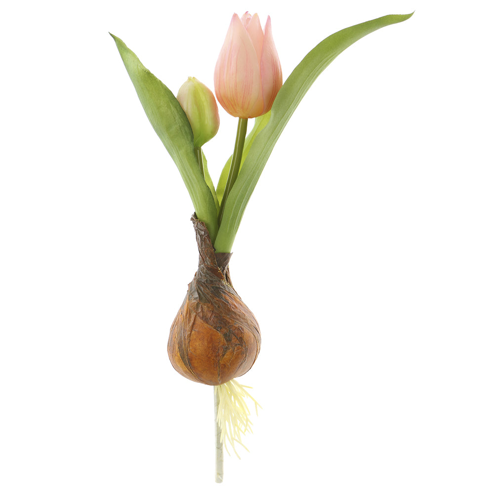 8" Silk Tulip Flower Stem With Bulb -Soft Pink | Tulip Stem — Silks Are ...