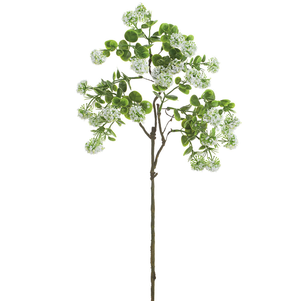 24" Mini Viburnum Artificial Flower Stem -Cream | SilksAreForever.com ...