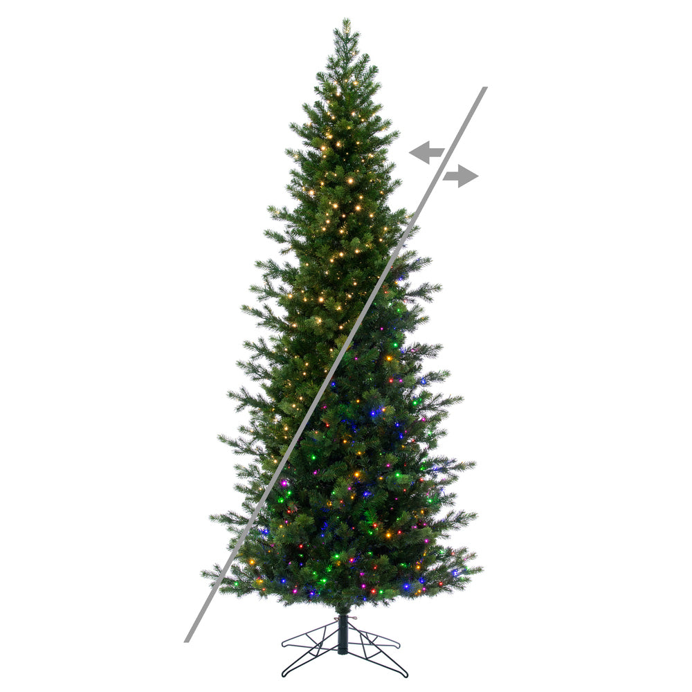 10' PE Slim Eagle Fraser Artificial Christmas Tree, Micro LED Pre-Lit ...