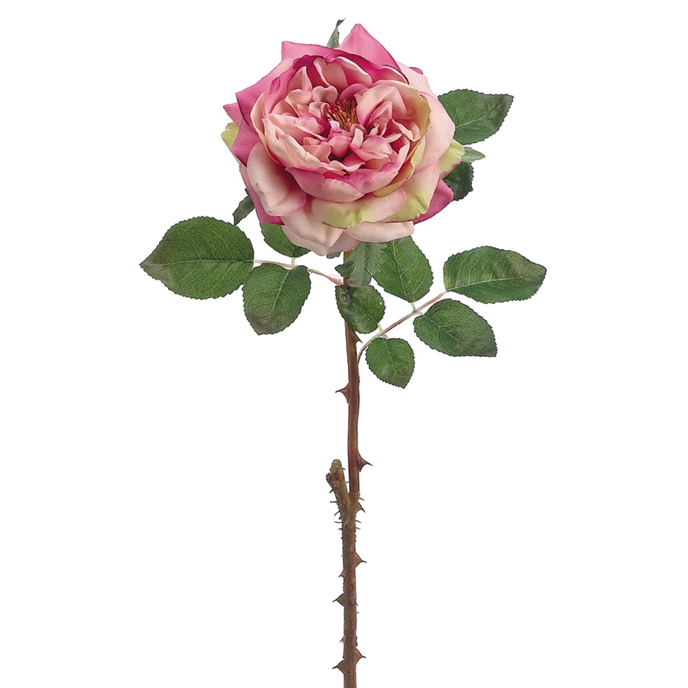 20" Handwrapped Silk English Rose Flower Spray -2 Tone Mauve — Silks ...