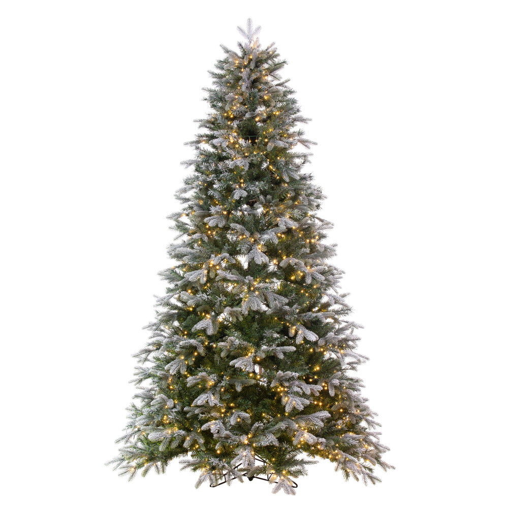 9' PE Frosted Douglas Fir Artificial Christmas Tree, Micro LED Pre-Lit ...