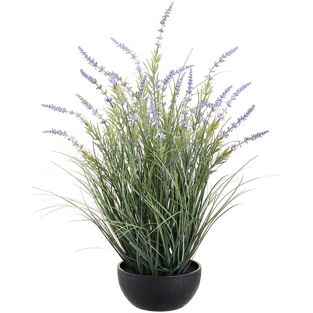 23.5" Lavender Silk Flower Arrangement w/Plastic Pot -Lavender — Silks ...