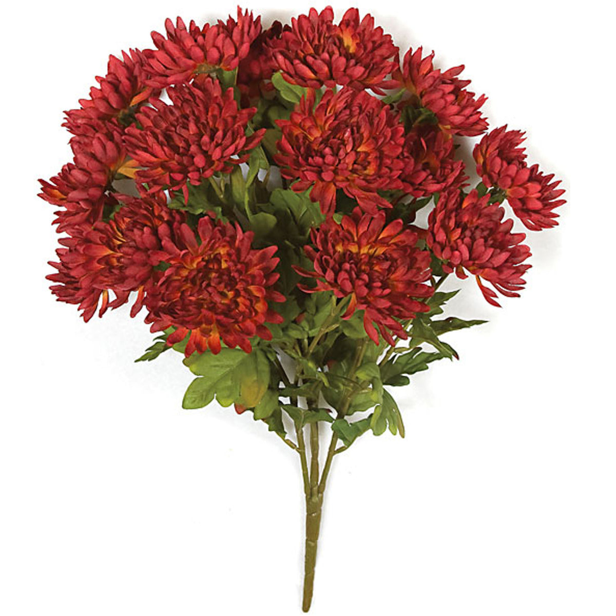 23" Artificial Mum Flower Bush -Rust | Mum Flowers — Silks Are Forever