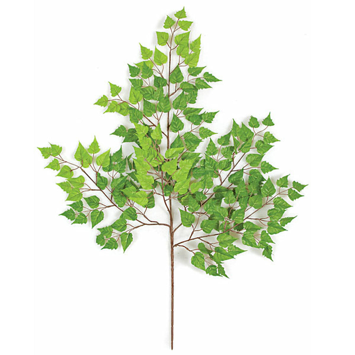 32" Silk Birch Leaf Branch Stem -2 Tone Green | Tree Branch Stems ...