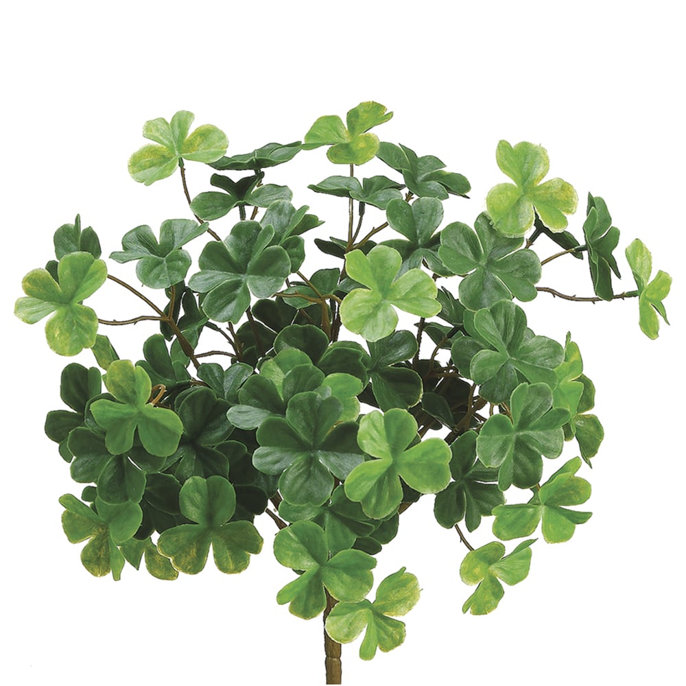 11" Plastic Clover Artificial Plant -Green | Herb & Garden Plants ...