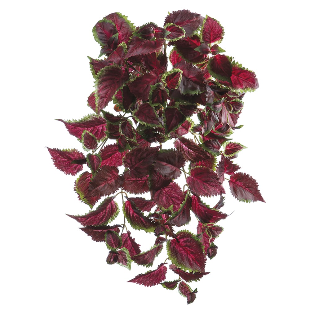 Outdoor UV-Resistant Artificial Coleus Hanging Plant -Burgundy/Green ...