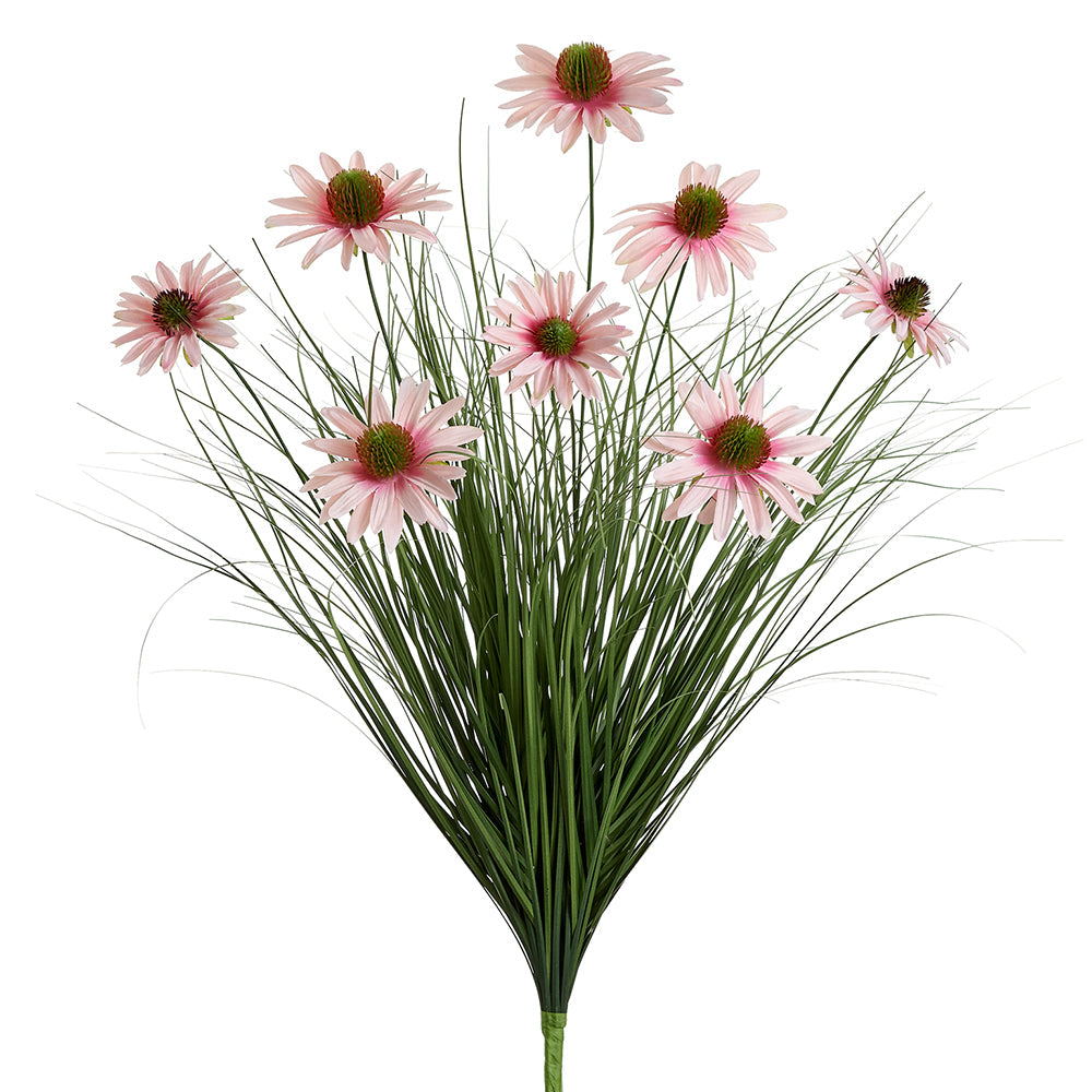 23.5" Rudbeckia Black-Eyed Susan Artificial Flower Grass Bush -Pink ...