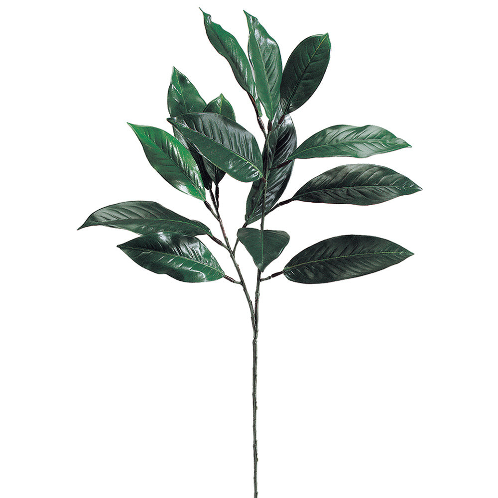 28" Silk Magnolia Leaf Stem -Green | Tree Branch Stems — Silks Are Forever
