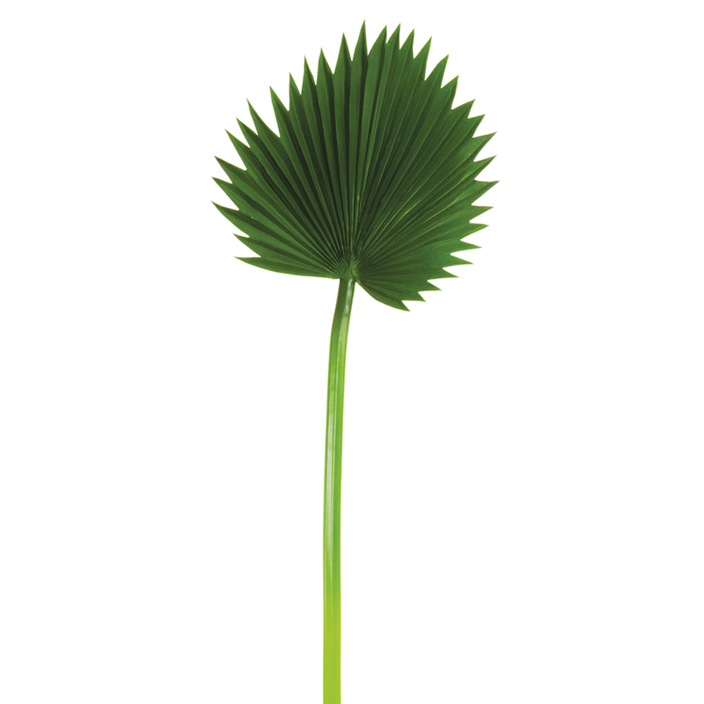 37" Soft-Touch Silk Fan Palm Leaf Stem -Green | Tropical & Leaf Stems ...
