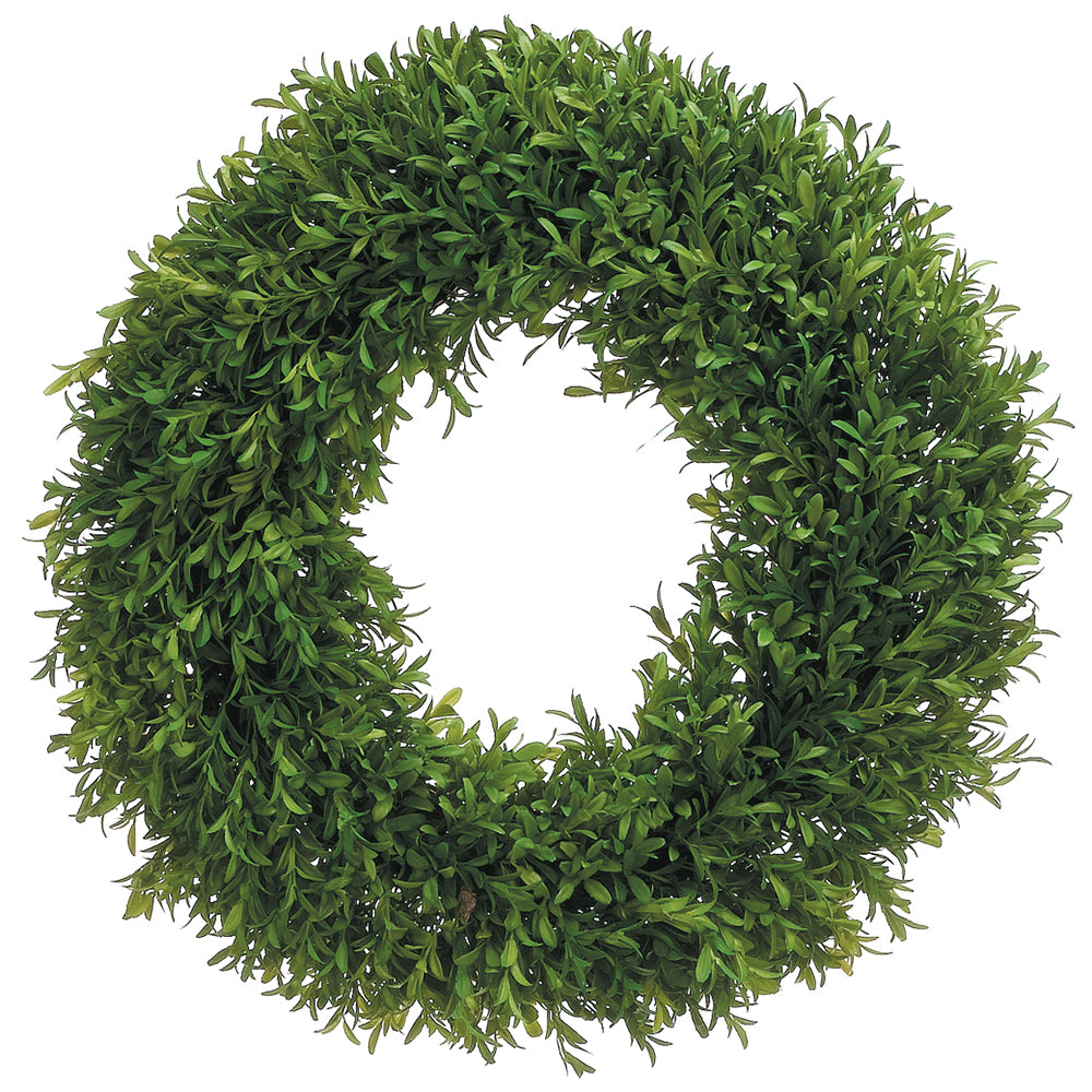 18" Artificial Tea Leaf Hanging Wreath -Green | Greenery Wreath — Silks ...