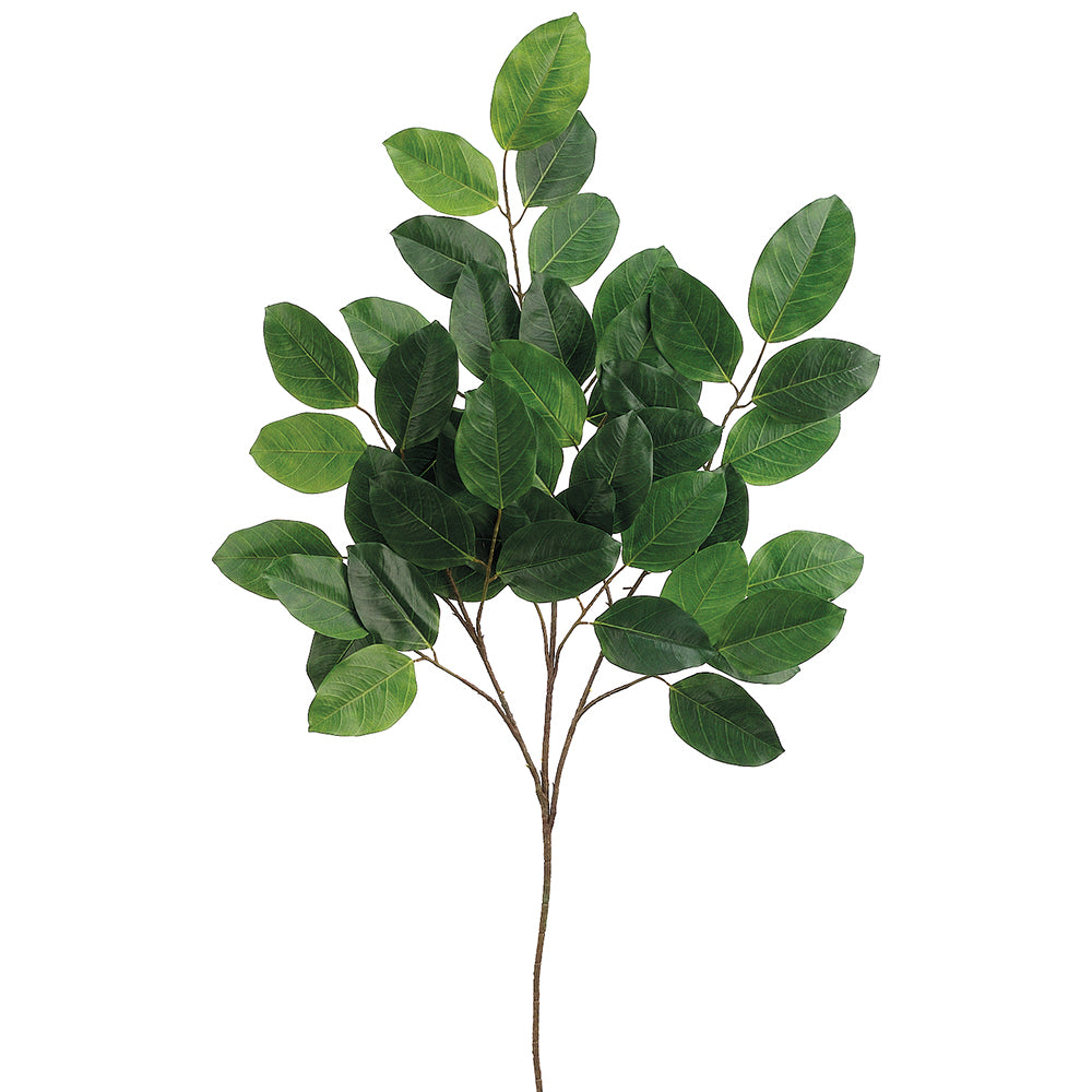 37" Silk Banyan Leaf Stem -2 Tone Green | Tree Branch Stems — Silks Are ...