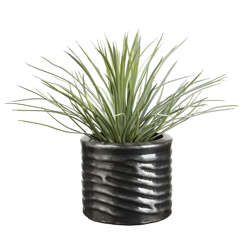16"Hx18"W Artificial Whipple Yucca Plant w/Ribbed Planter -Green/Gray ...