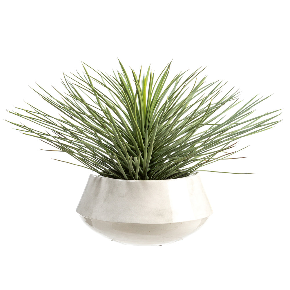20" Artificial Whipple Yucca Plant w/Iron Planter -Flocked Green ...