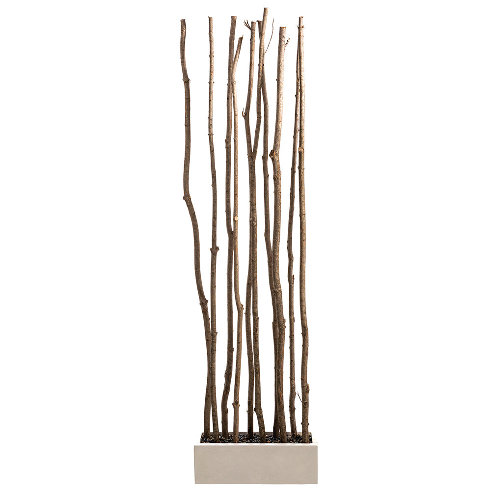 7'6" Gray Maple Wood Artificial Pole Divider w/Planter -Gray/White ...
