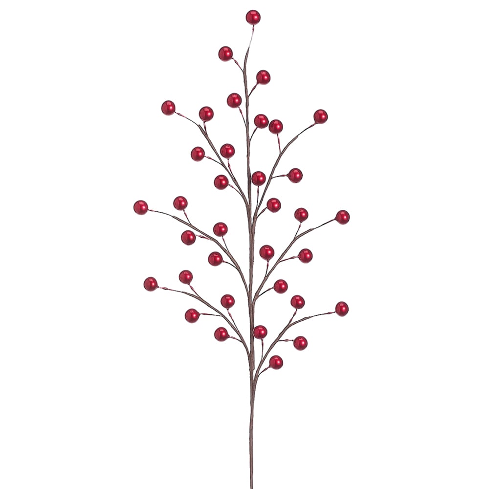 19" Artificial Berry Spray -Metallic Red | Christmas Berries — Silks ...
