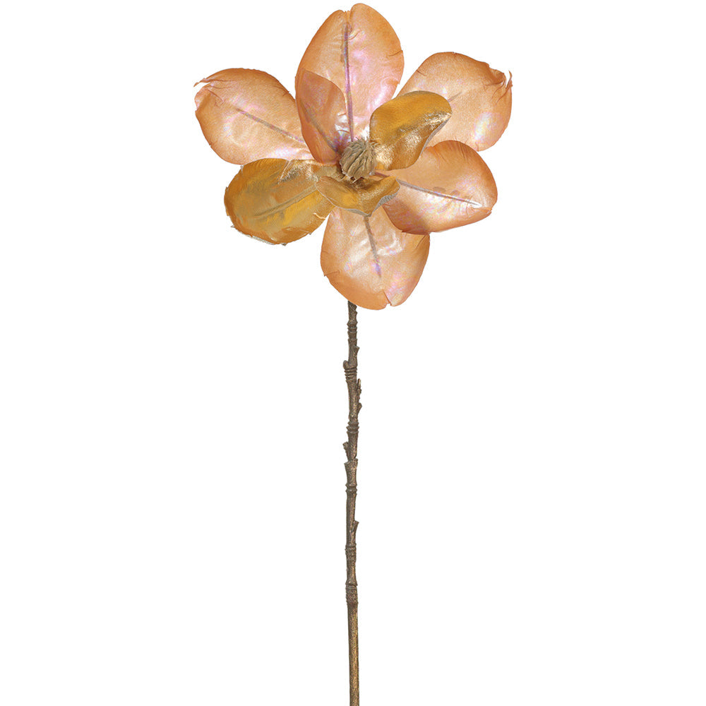 29.5" Metallic Artificial Magnolia Flower Stem -Rose Gold — Silks Are ...