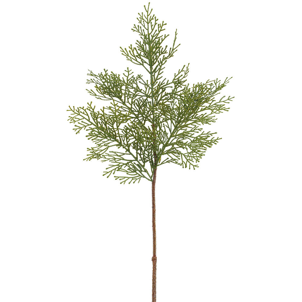 25" Artificial Cedar Stem -Green | Christmas Pine Stems — Silks Are Forever