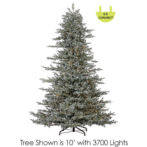 9'Hx78"W PE Gray Spruce Rice LED Artificial Christmas Tree -Gray ...