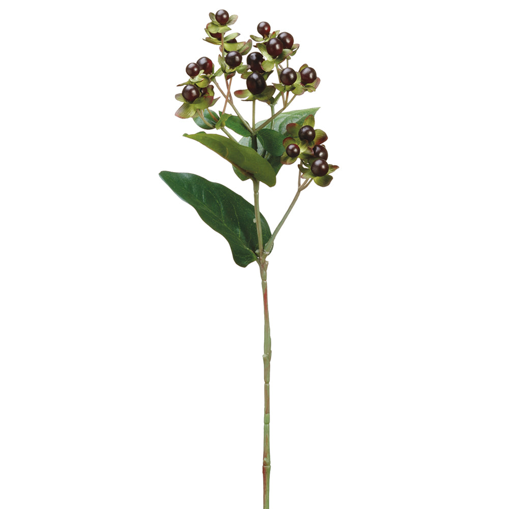 22.5" Hypericum Artificial Berry Stem -Plum | Berry Stems — Silks Are ...