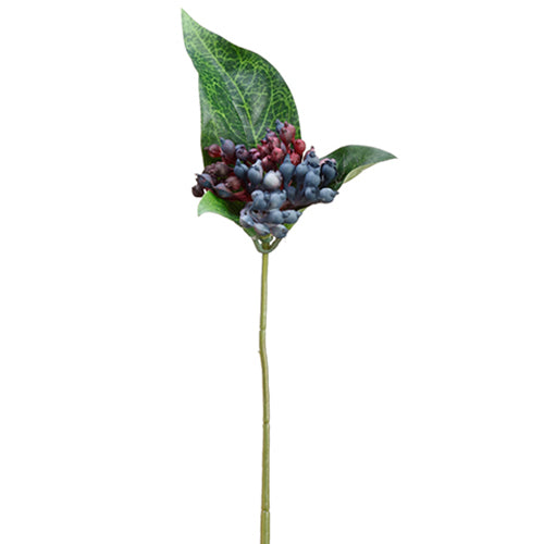 8.5" Viburnum Artificial Berry Stem -Blue/Black | Berry Stems — Silks ...